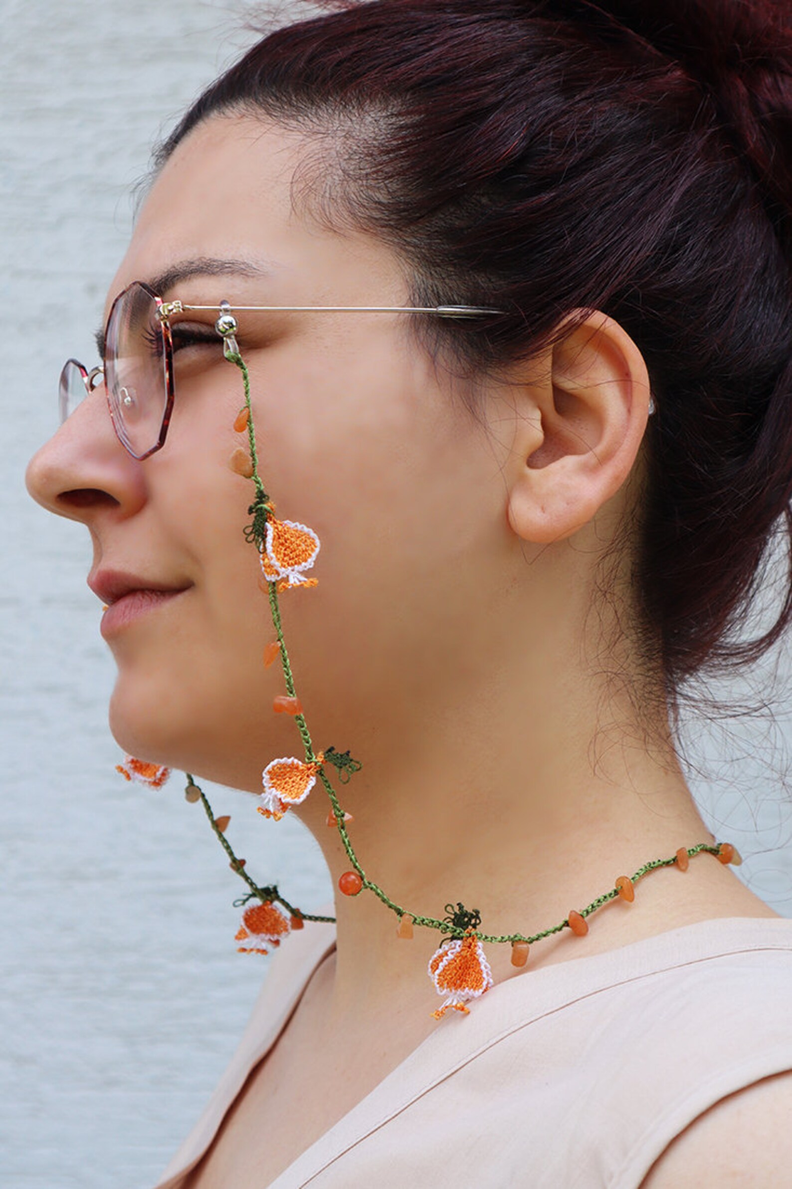 Ebsem Handmade Glasses String Accessory Lace Flower - Etsy