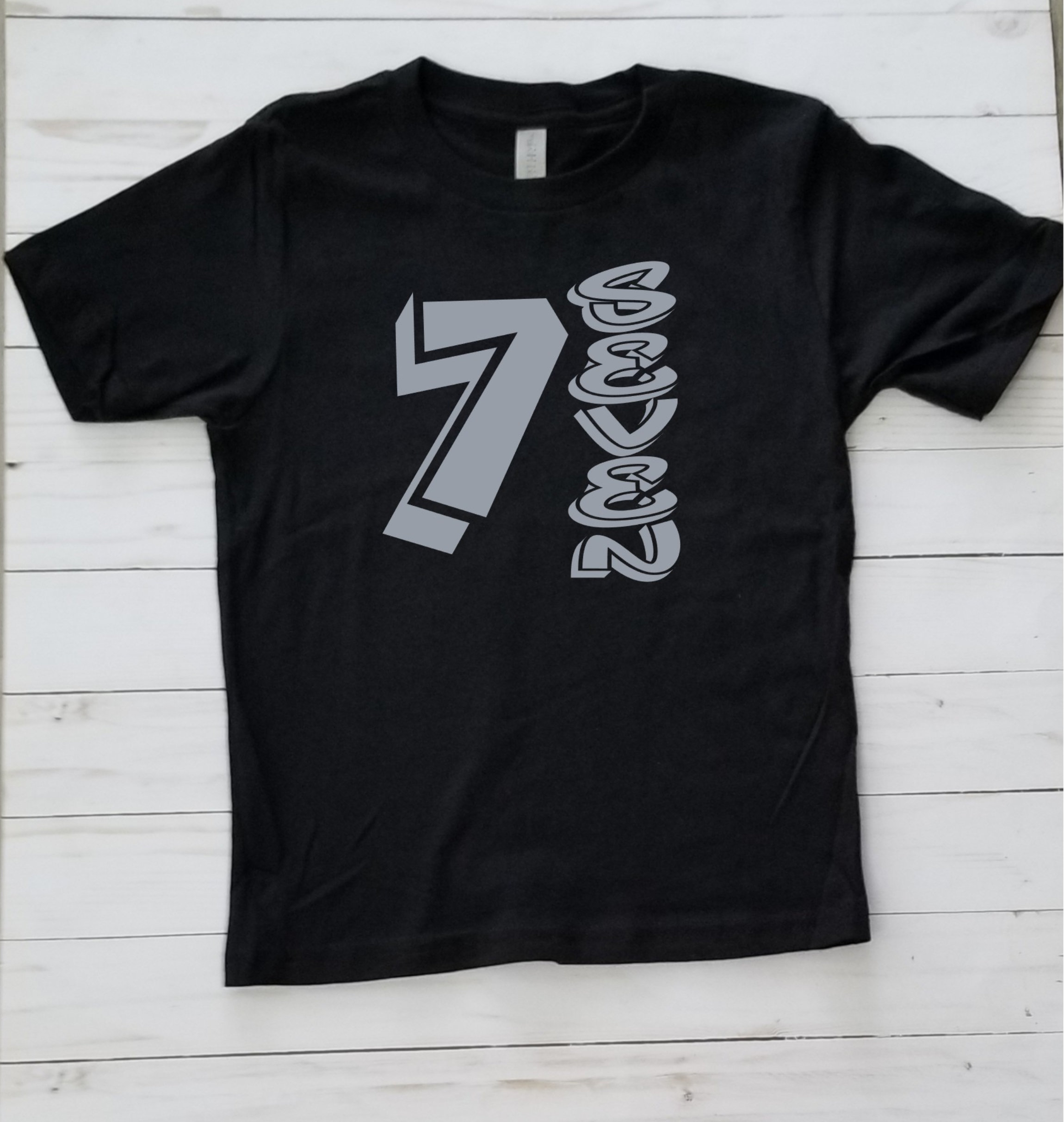 Seven Seven Year Old Birthday Seven Birthday Shirt Seven | Etsy