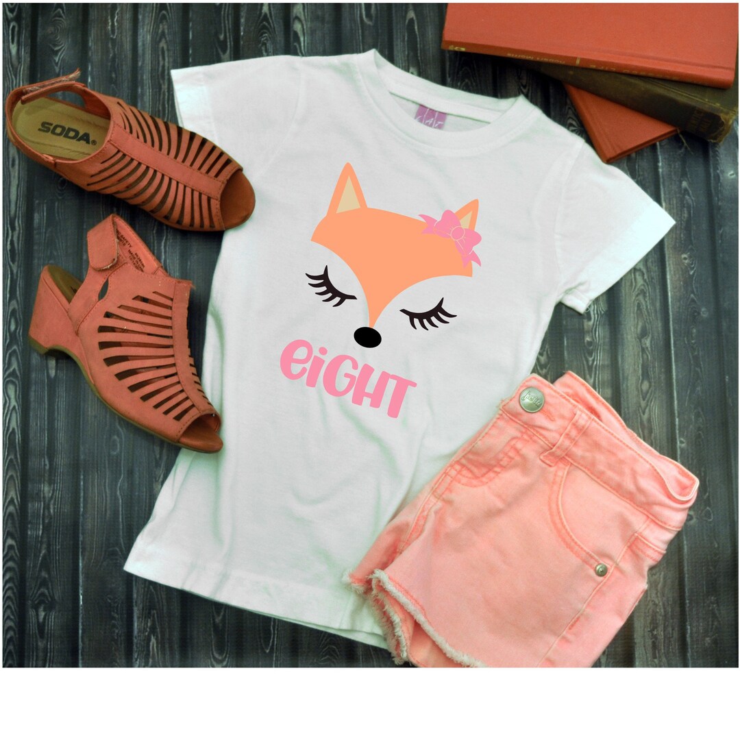 Eight Fox Birthday-birthday Shirt-8th Birthday Outfit-fox - Etsy