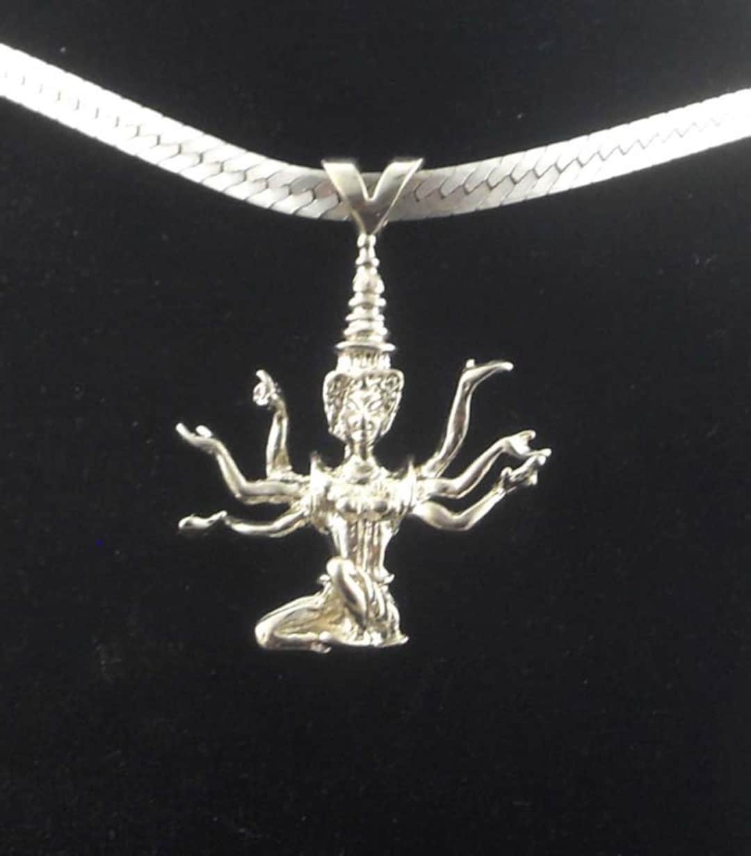 Sterling Silver Pendant Six Armed Goddess Lost Wax Casting - Etsy