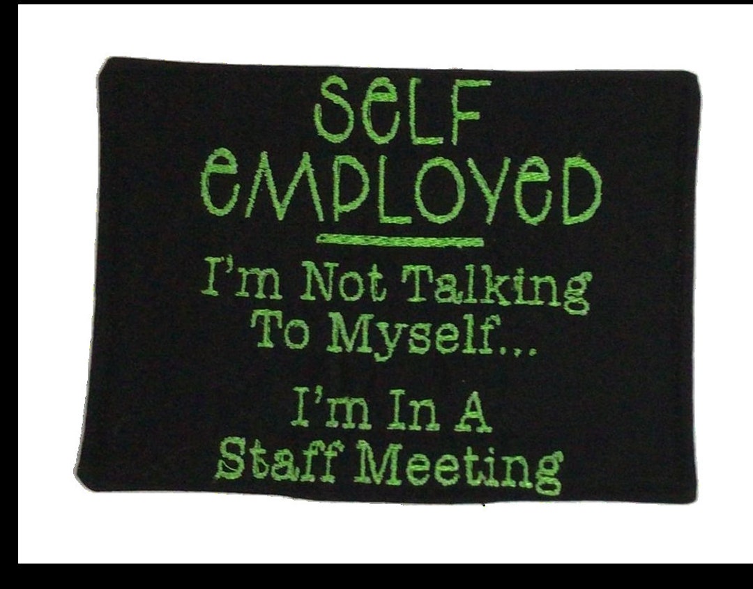 Self Employed Embroidered Mug Rug - Etsy