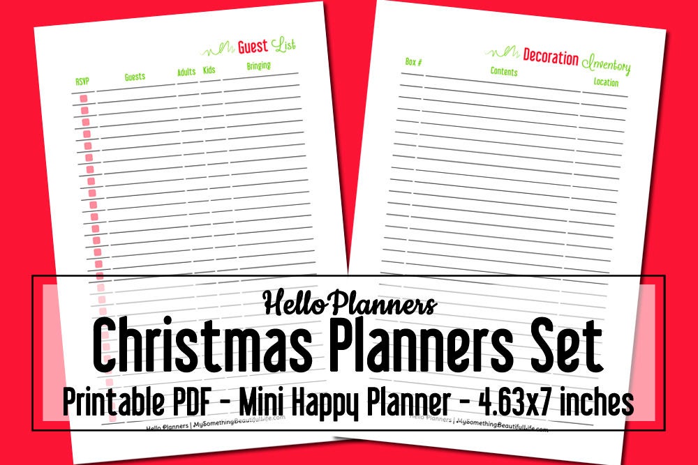 Christmas Printable Planners Mini Happy Planner Holiday Planner ...