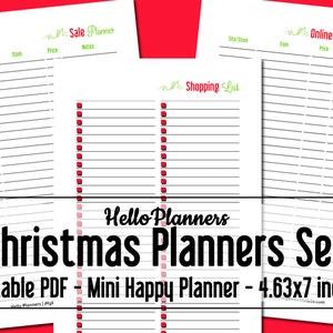 Christmas Printable Planners Mini Happy Planner Holiday Planner ...