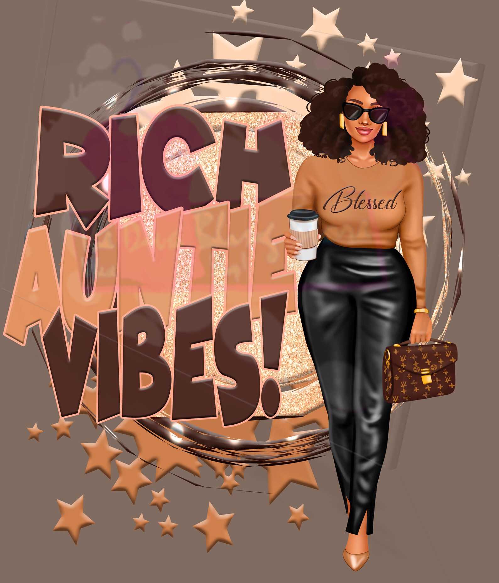 Rich Auntie Vibes PNG - Etsy