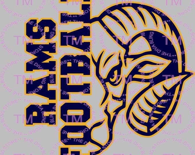 Rams Football 2color SVG File - Etsy