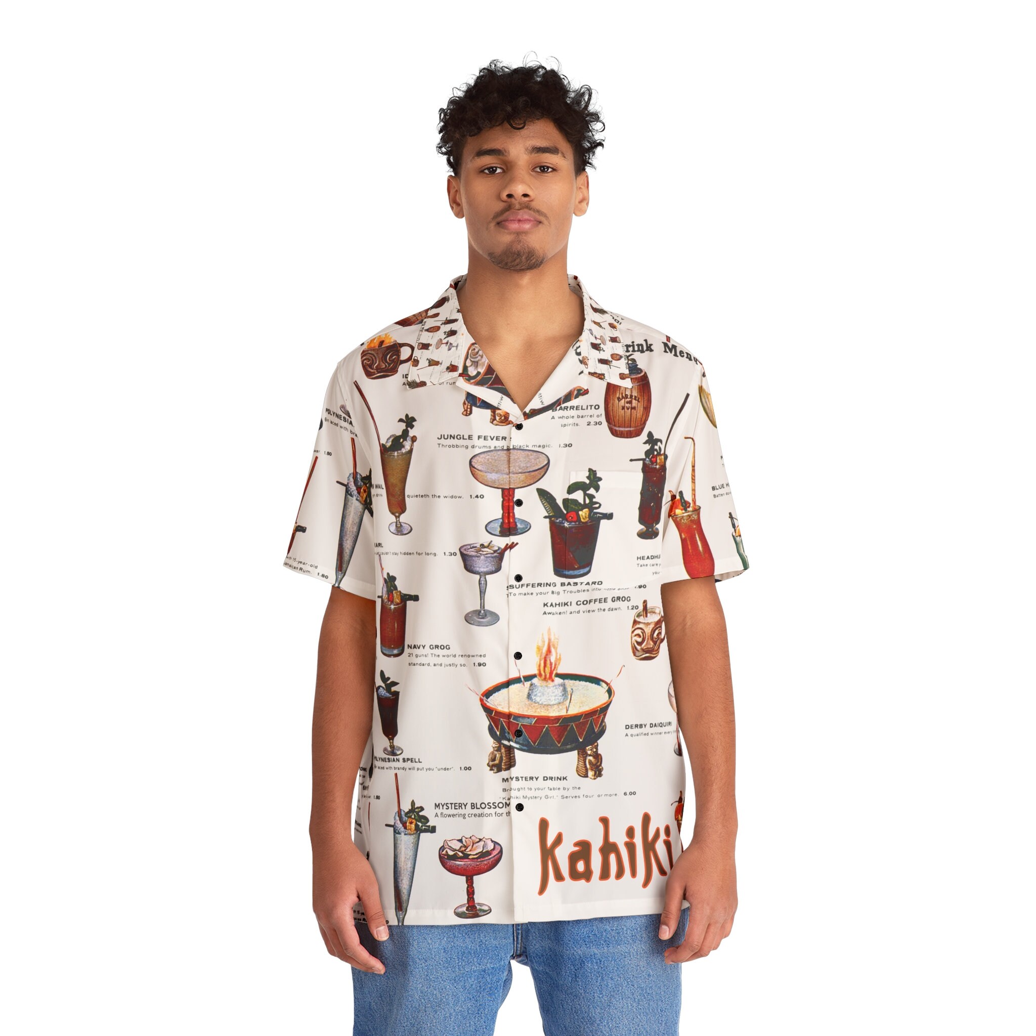 Kahiki Vintage Cocktail Menu Aloha Shirt by Art Boutiki - Etsy