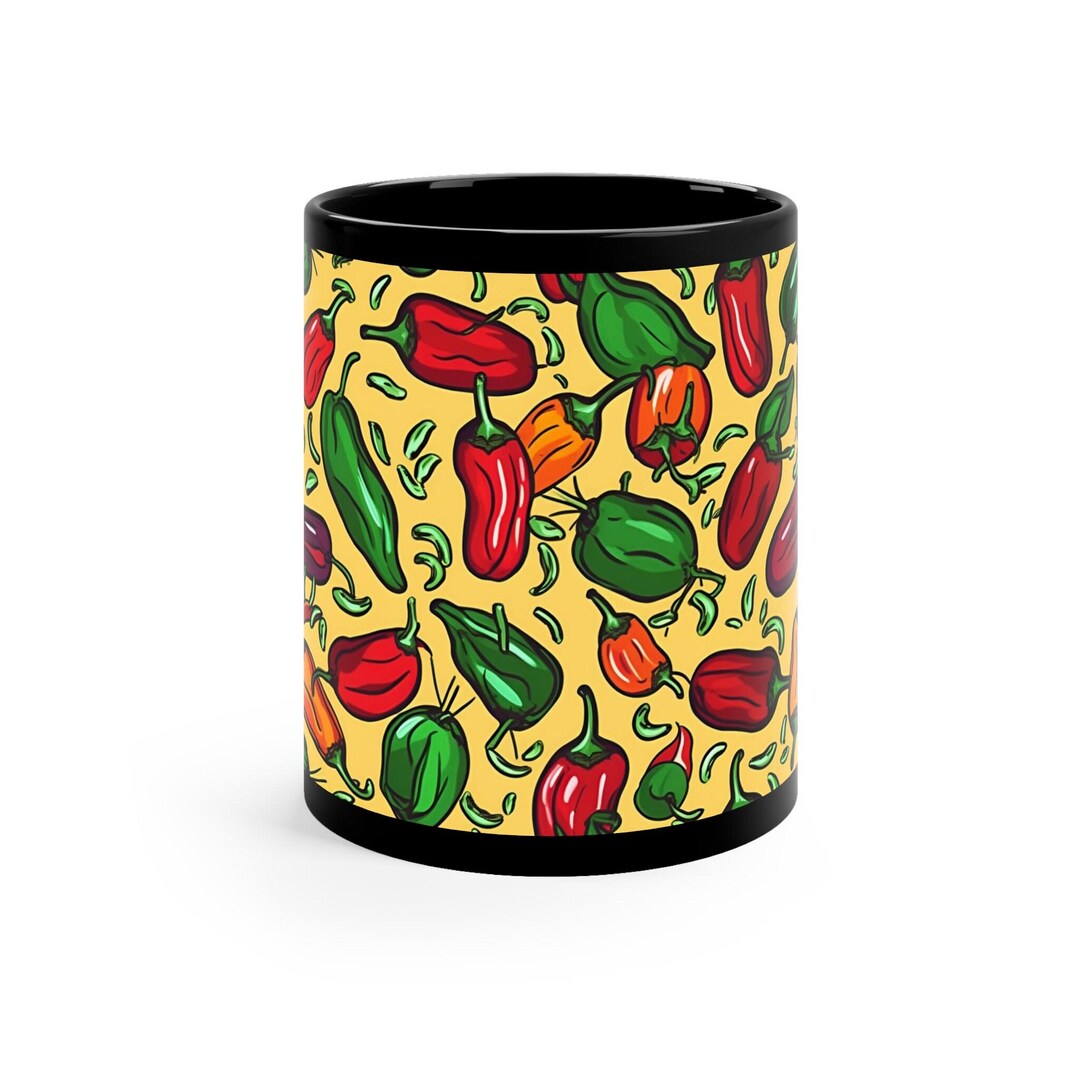 Chili Pepper Coffee Mug #1 11oz Black Mug - Etsy