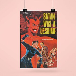 Teegeniuses Satan Was A Lesbian Pulp Novel Cover Reproduction Poster/print/card - Etsy