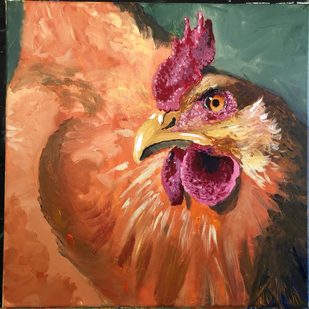 Chicken - 20" X 20" Acrylic on Canvas - Etsy
