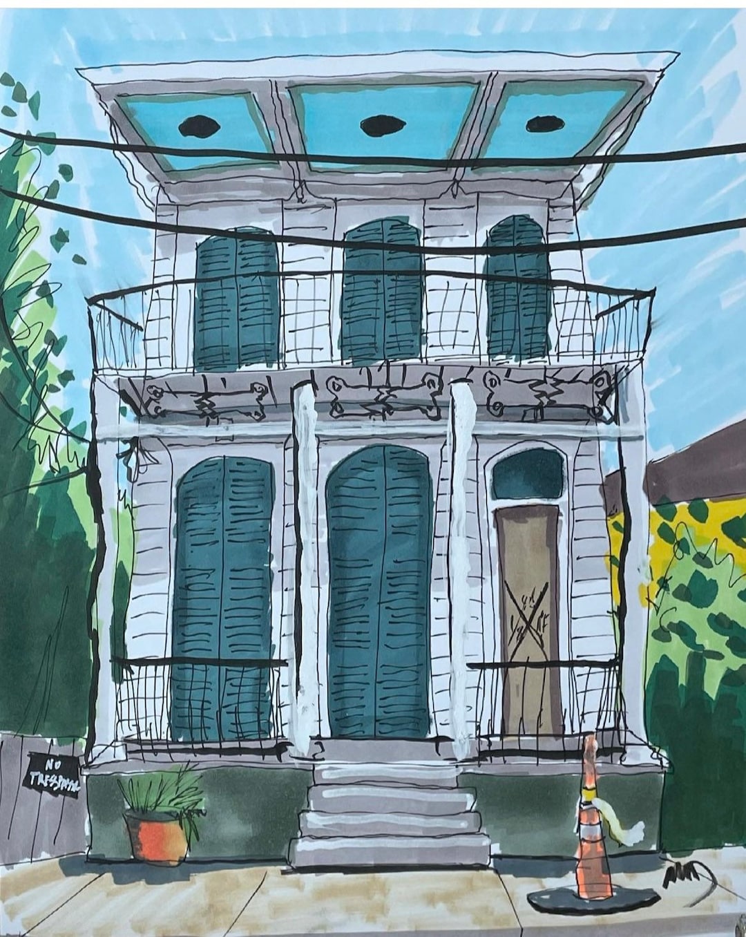 Boarded House - 9” X 12” Pen and Marker on Paper - Etsy