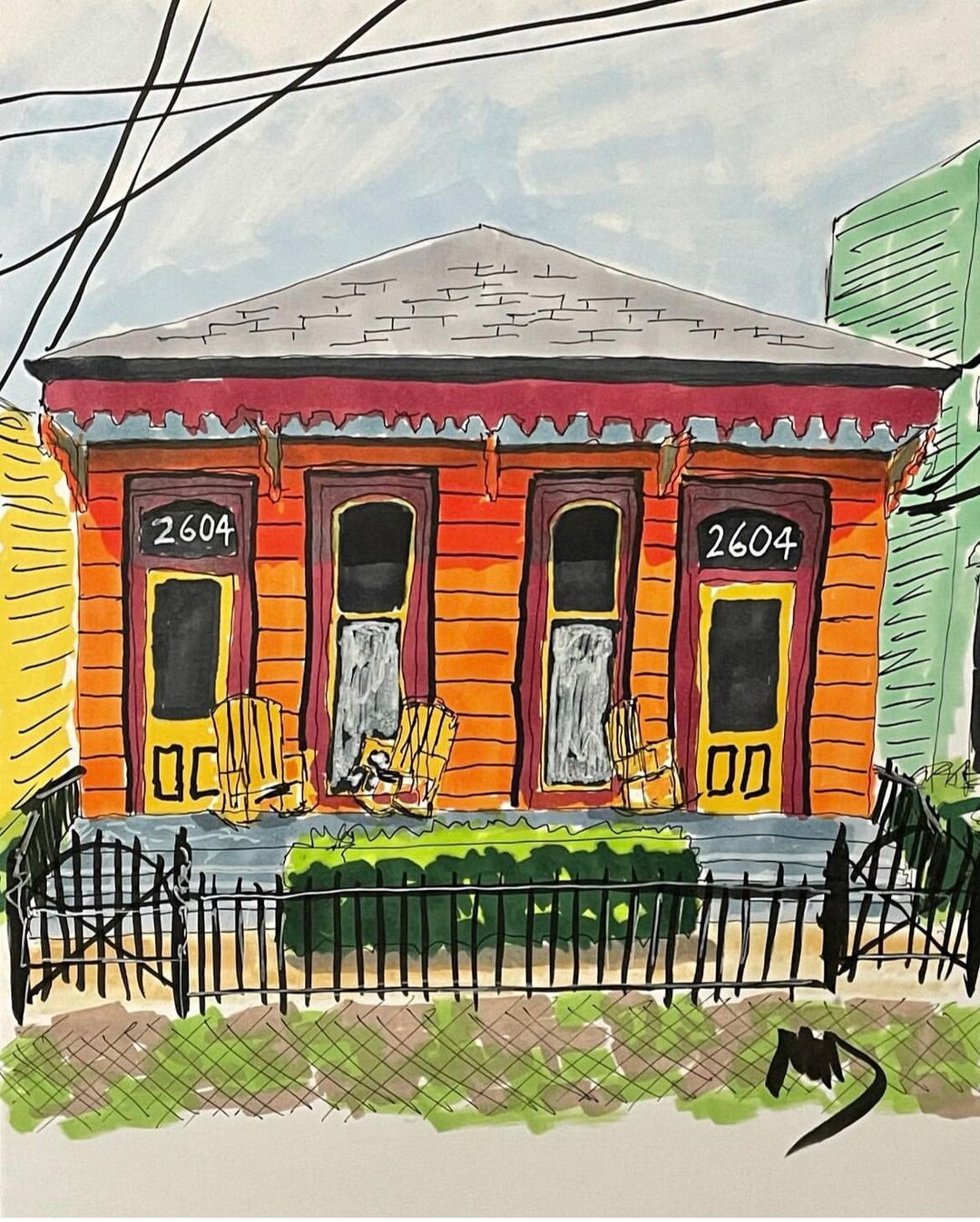 Marigold Love - 9” X 12” Pen and Marker on Paper - Etsy