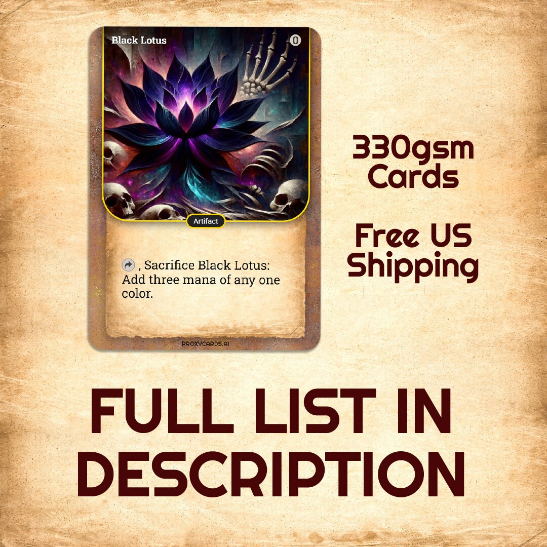 100x Unique Vintage Proxy Cards, Power Nine, Dual Lands, Arabian Nights ...