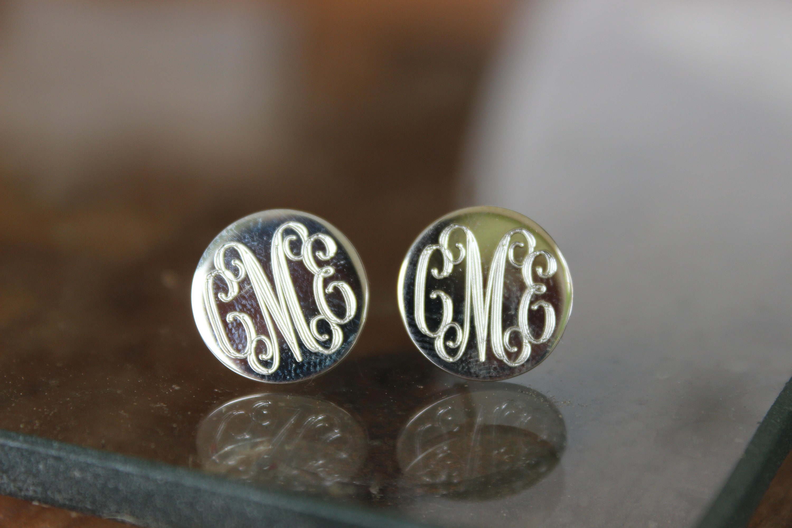 Monogrammed Sterling Silver Earrings Stud Earrings Post | Etsy