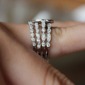 Monogrammed Ring, Sterling Silver Ring, CZ Sterling Ring, Stackable Ring, Gift for Her ...