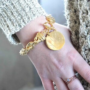 Monogrammed Gold Rope Bracelet, Rope Bracelet, Engraved Bracelet ...