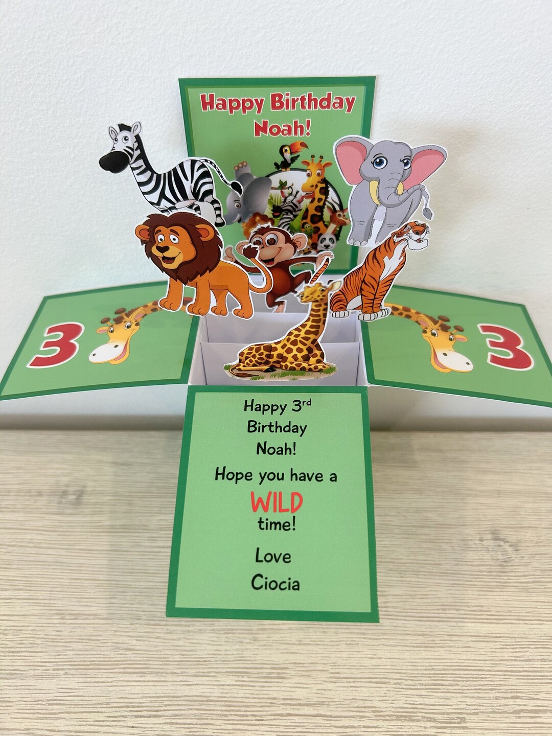 Zoo Animals Card-in-a-box - Etsy