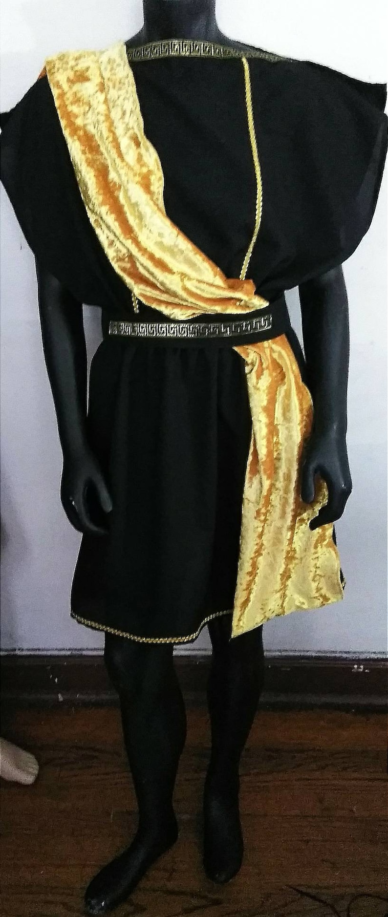 BLACK TOGA ENSEMBLE 3pc Trim Highlight Gold Wrap | Etsy