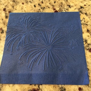 Firework (4th of July) Hand Embossed Cocktail Napkins - Etsy