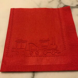 Choo Choo Train Hand Embossed Cocktail Napkins - Etsy