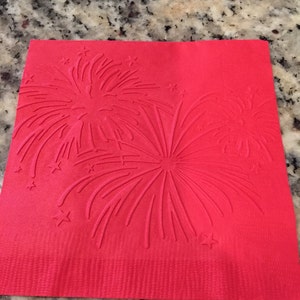 Firework (4th of July) Hand Embossed Cocktail Napkins - Etsy