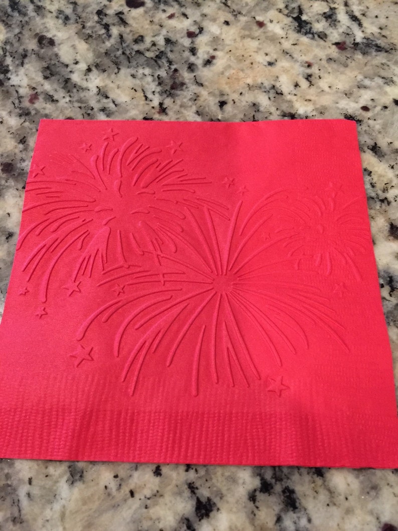 Firework 4th of July Hand Embossed Cocktail Napkins - Etsy
