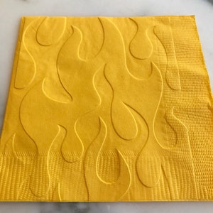 Fire Fighter Flames Hand Embossed Cocktail Napkins - Etsy