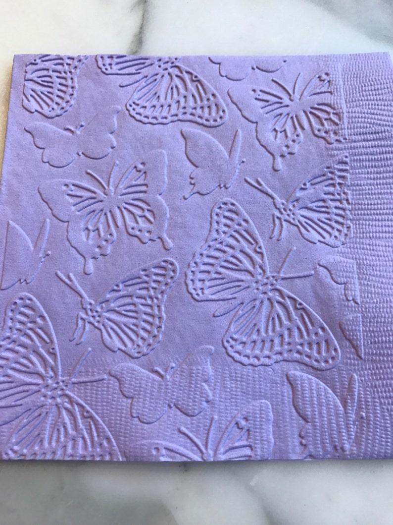 Small Butterflies Hand Embossed Cocktail Napkins - Etsy