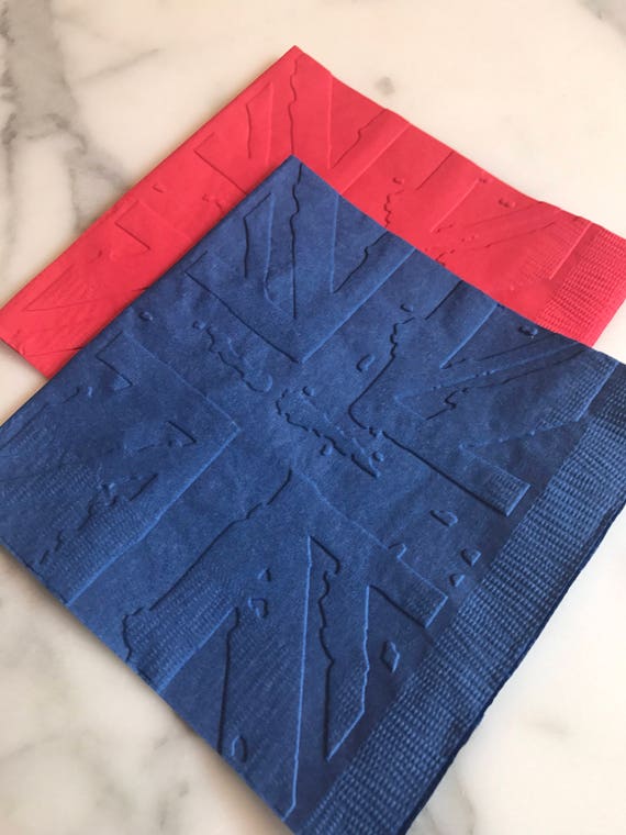 Union Jack british Flag Hand Embossed Cocktail/beverage - Etsy