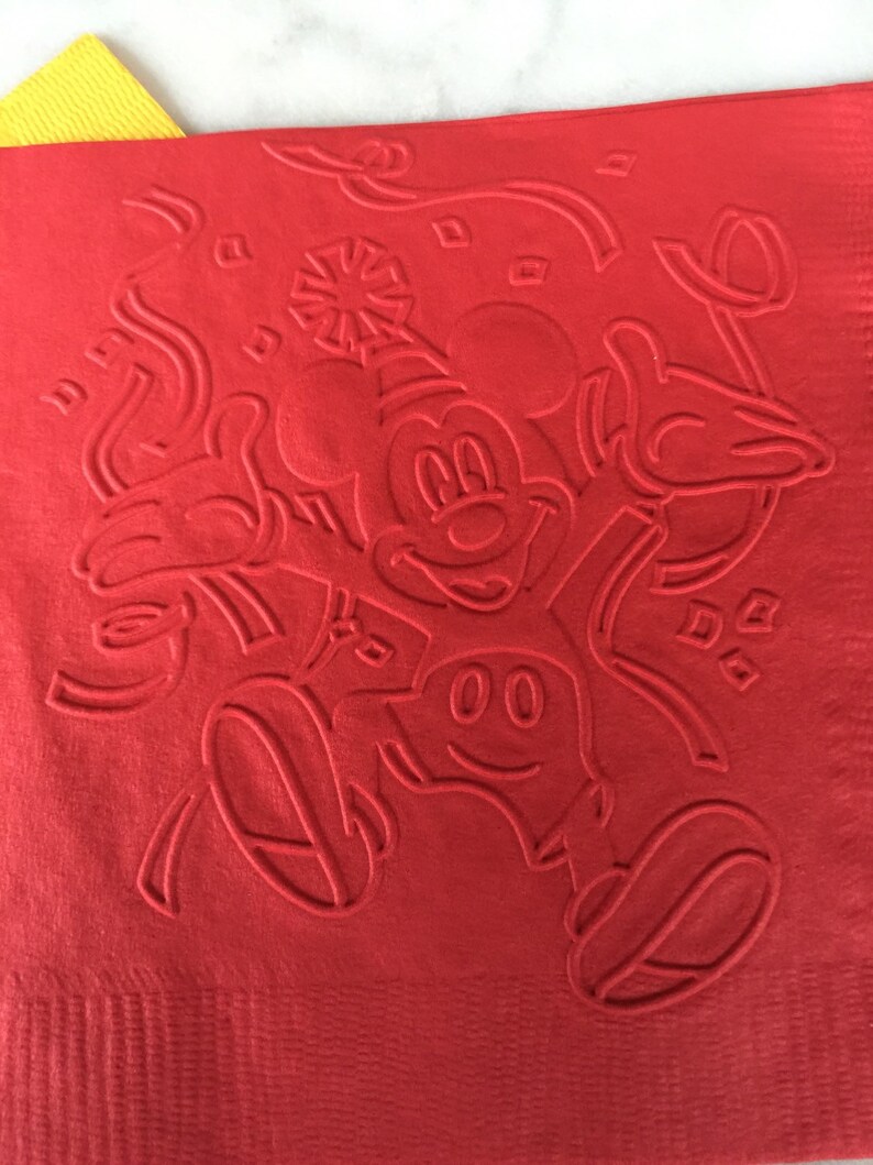 Mickey Mouse Celebration/happy Birthday Hand Embossed Napkins - Etsy