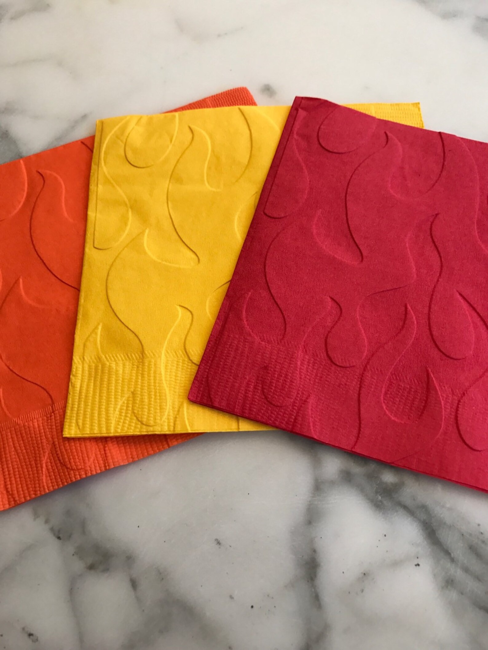 Fire Fighter Flames Hand Embossed Cocktail Napkins - Etsy