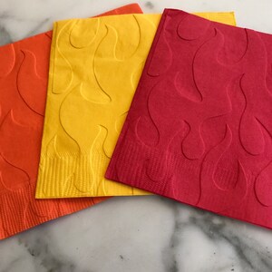 Fire Fighter Flames Hand Embossed Cocktail Napkins - Etsy