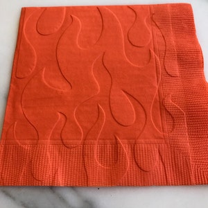 Fire Fighter Flames Hand Embossed Cocktail Napkins - Etsy