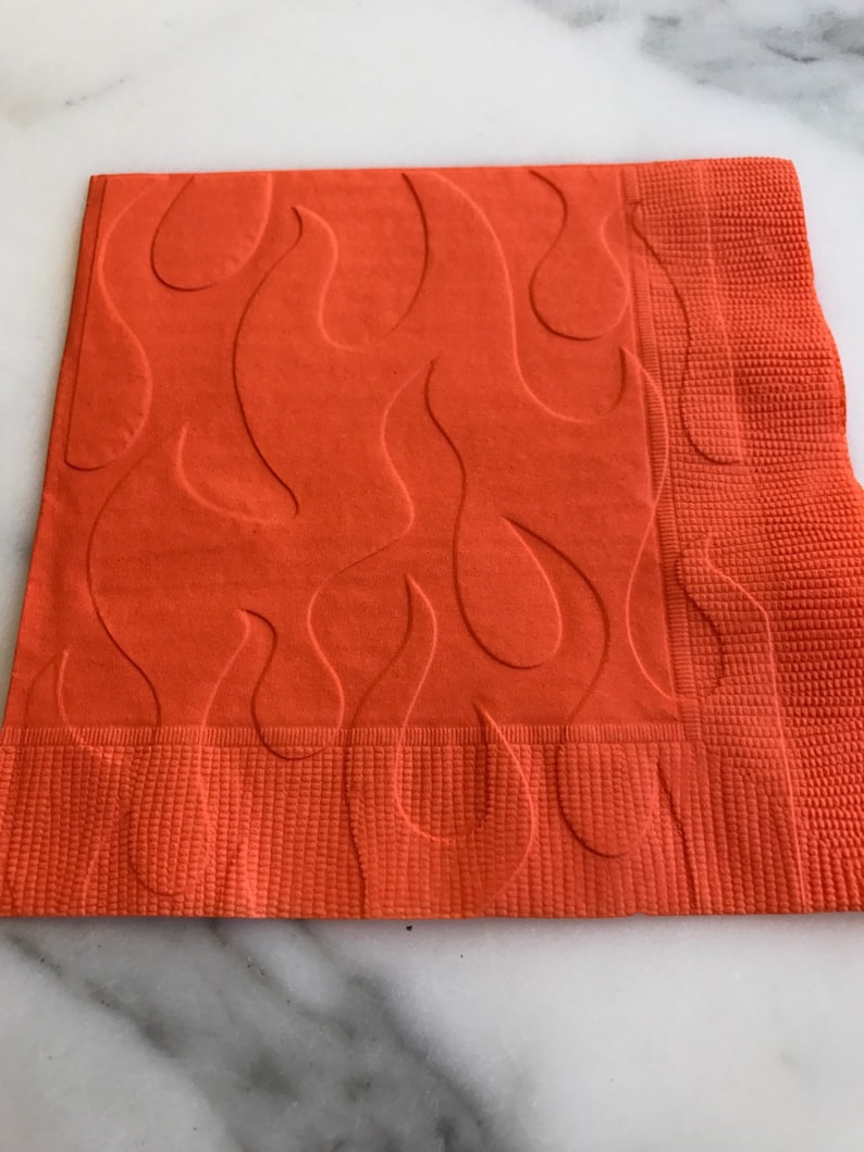 Fire Fighter Flames Hand Embossed Cocktail Napkins - Etsy
