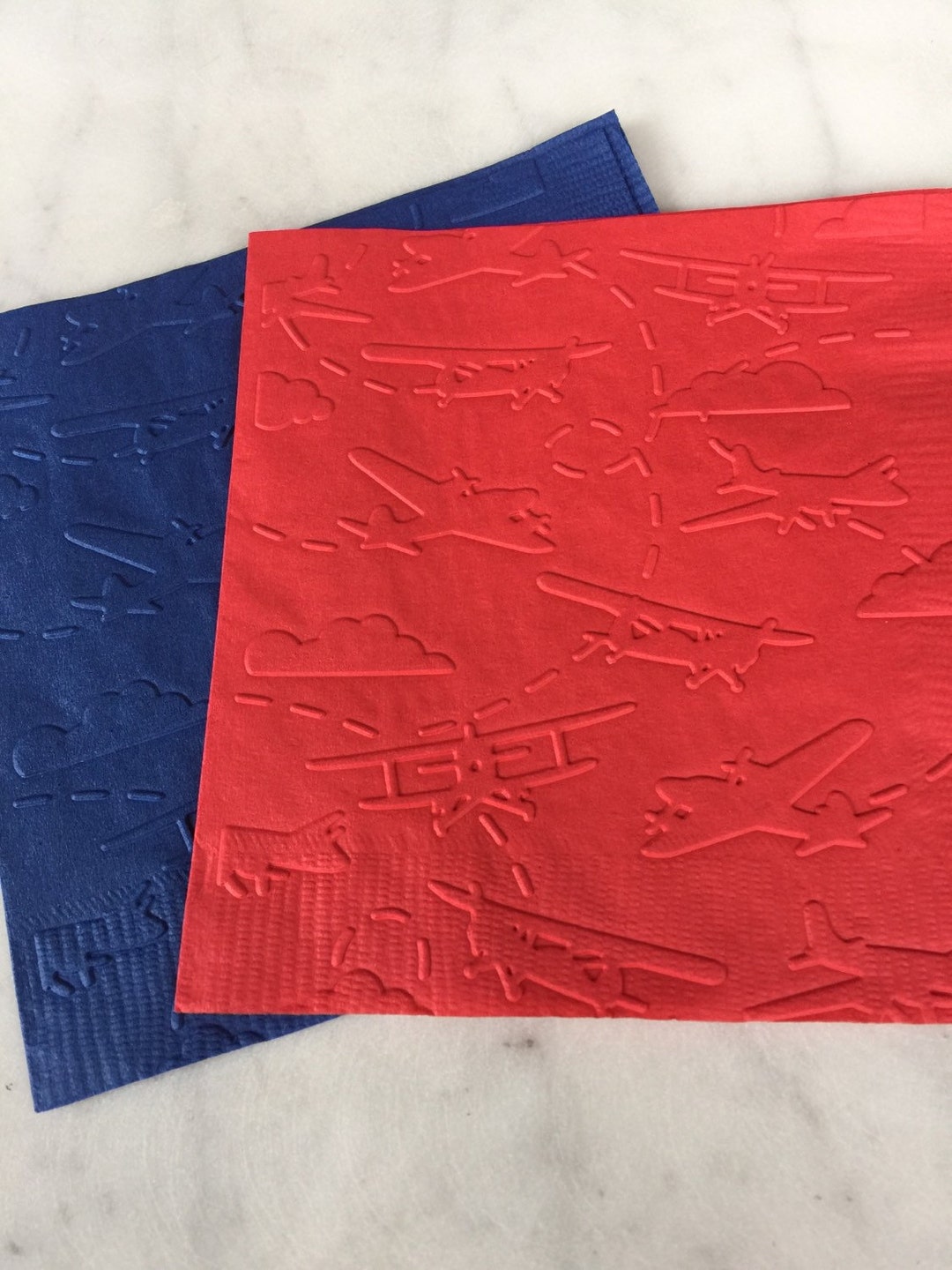 Airplane Hand Embossed Napkins - Etsy