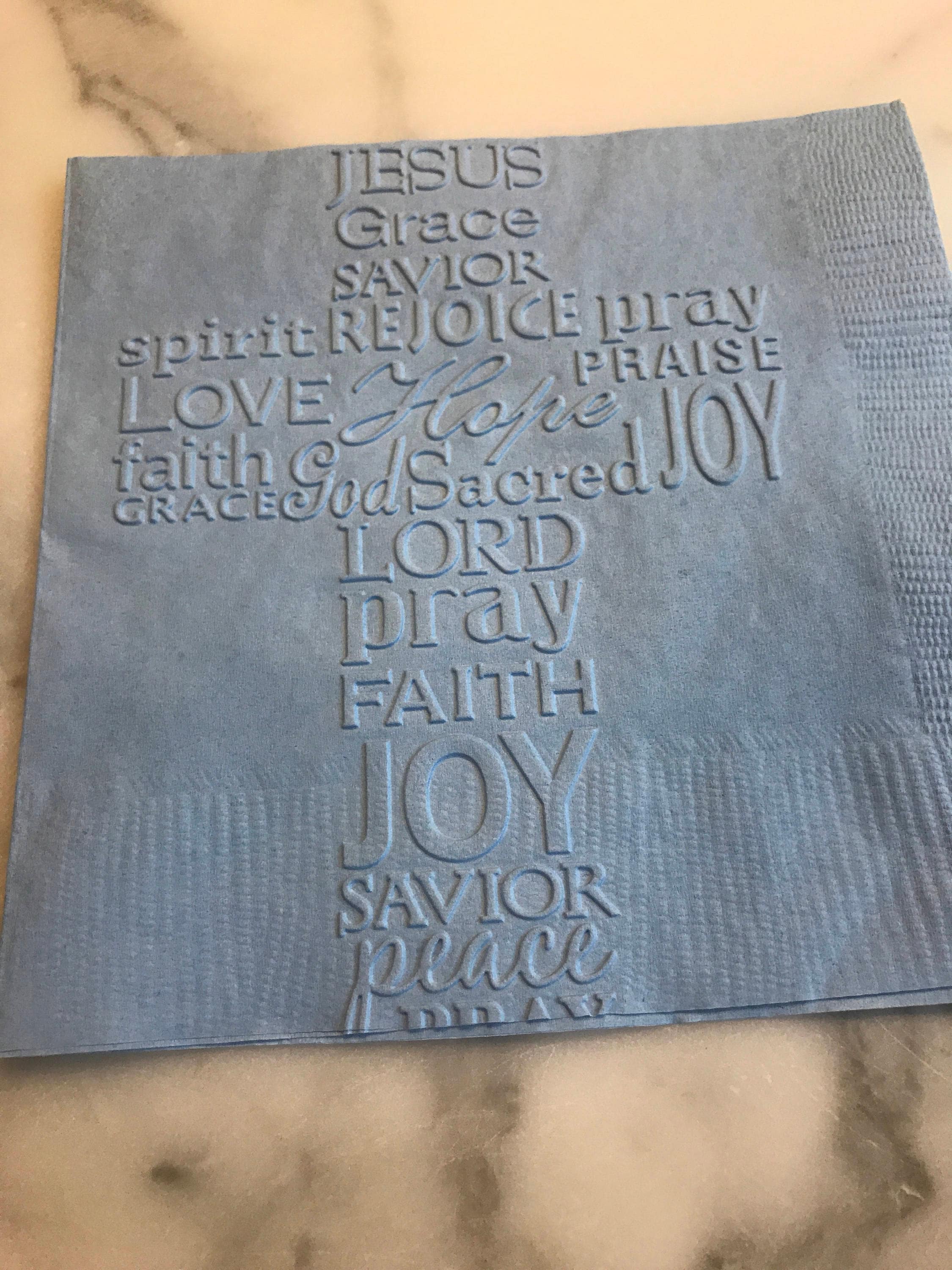 Cross With Religious Words Hand Embossed Cocktail Napkins - Etsy
