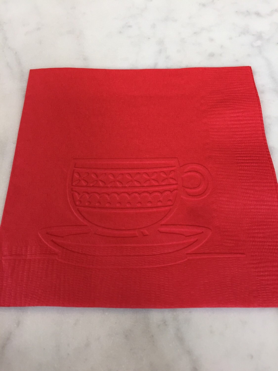 Tea Cup Hand Embossed Cocktail Napkins | Etsy