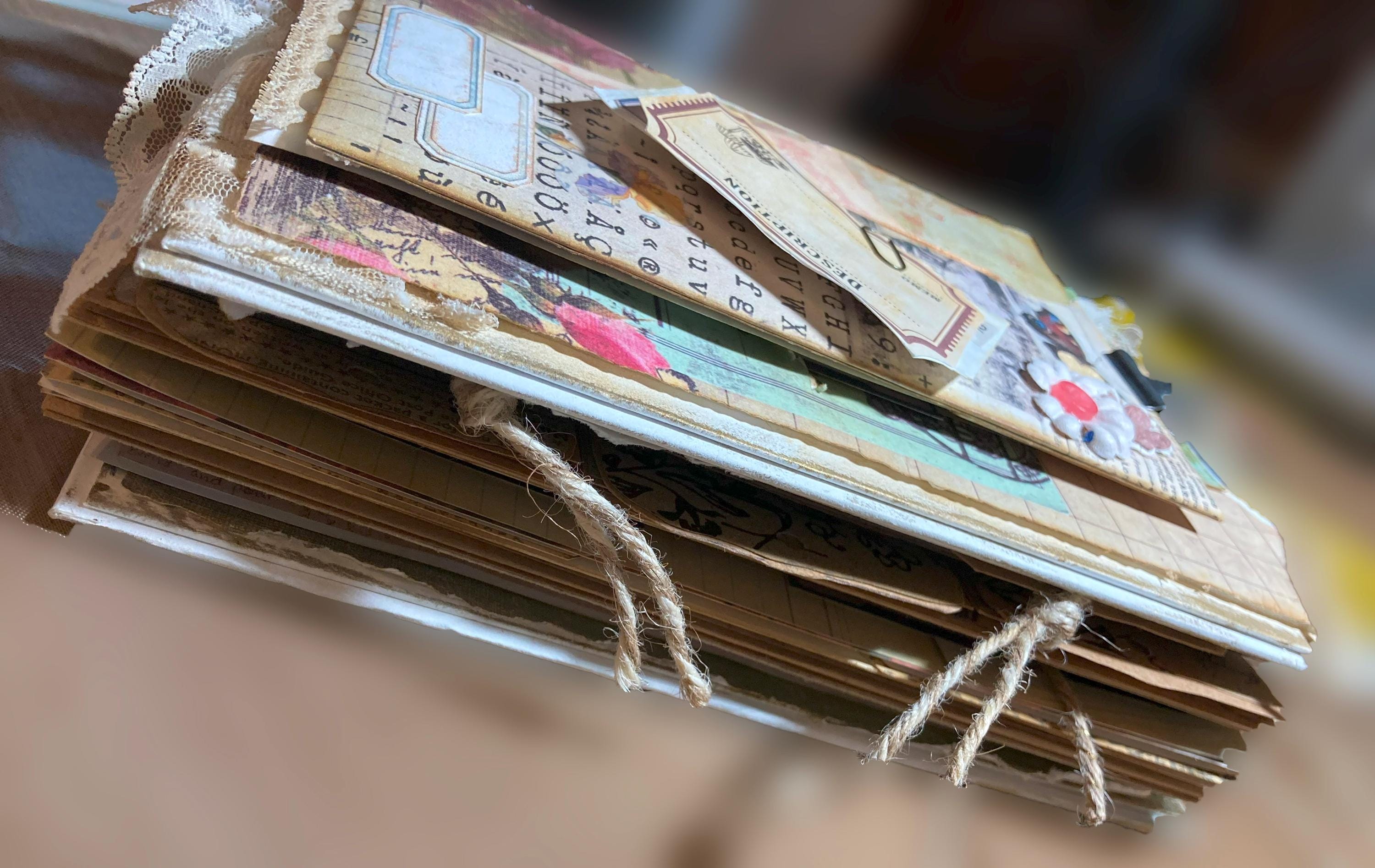 Vintage Inspired Scrapbook Journal, Romantic Floral Journal, Mini Album ...