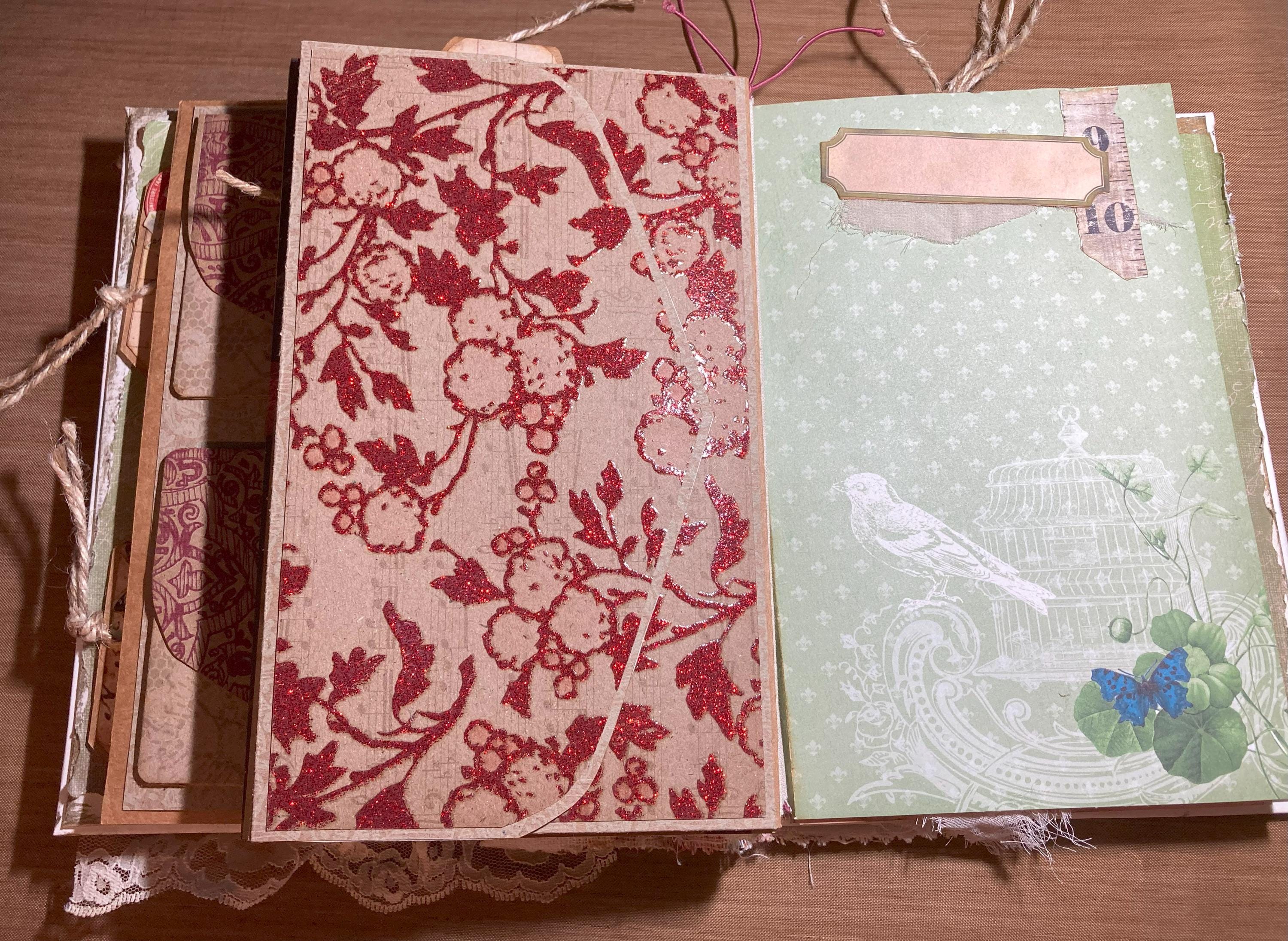 Vintage Inspired Scrapbook Journal, Romantic Floral Journal, Mini Album ...