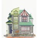 Happy Neighbors I House Portrait | Hand-painted Watercolor, Giclée ...