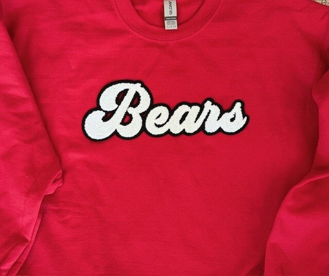 Bears Mascot Chenille Patch - Chenille Patch With Adhesive - School Mascot Patch -bears Football ...