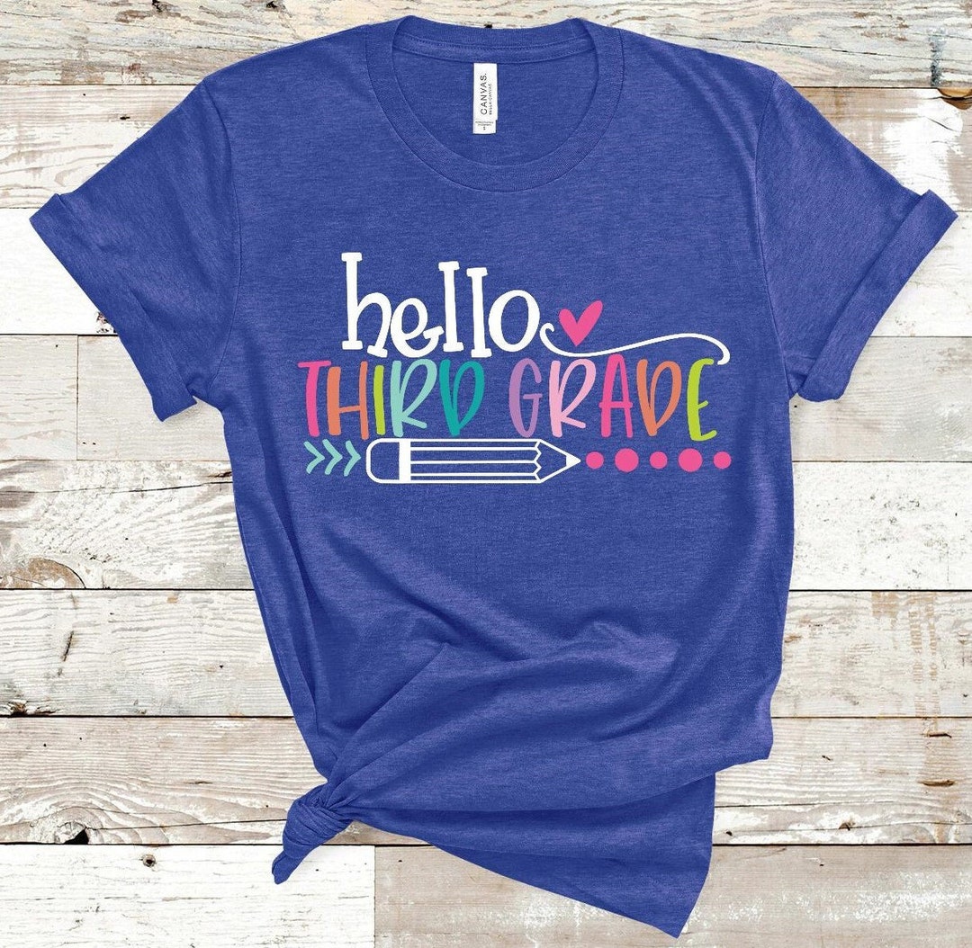 Hello Third Grade Back to School Screen Print Transfer - Adult Size ...