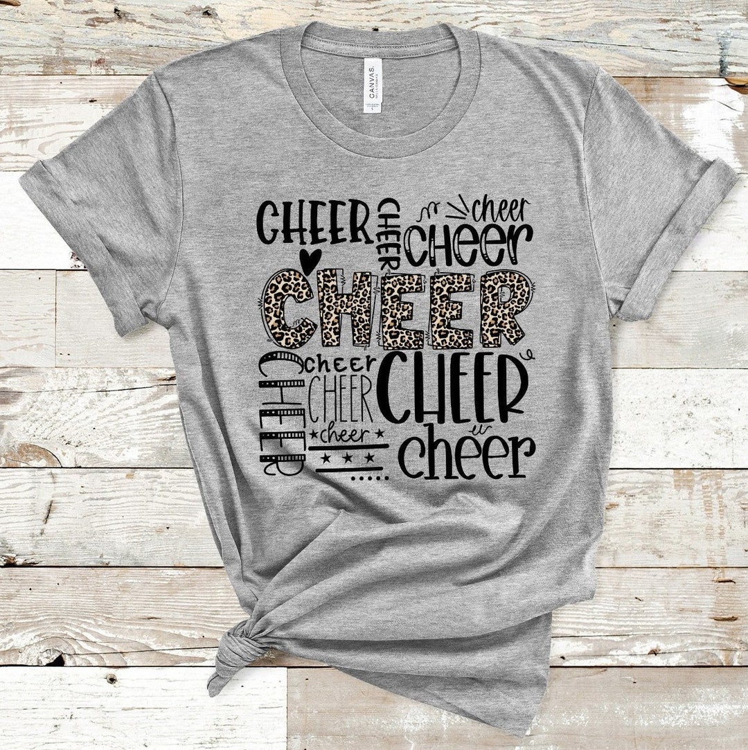 Cheer Leopard Word Art Typography Screen Print Transfer - Make Your Own ...