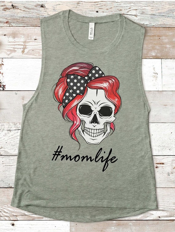 Skull With Headband momlife Screen Print Transfer Plastisol | Etsy