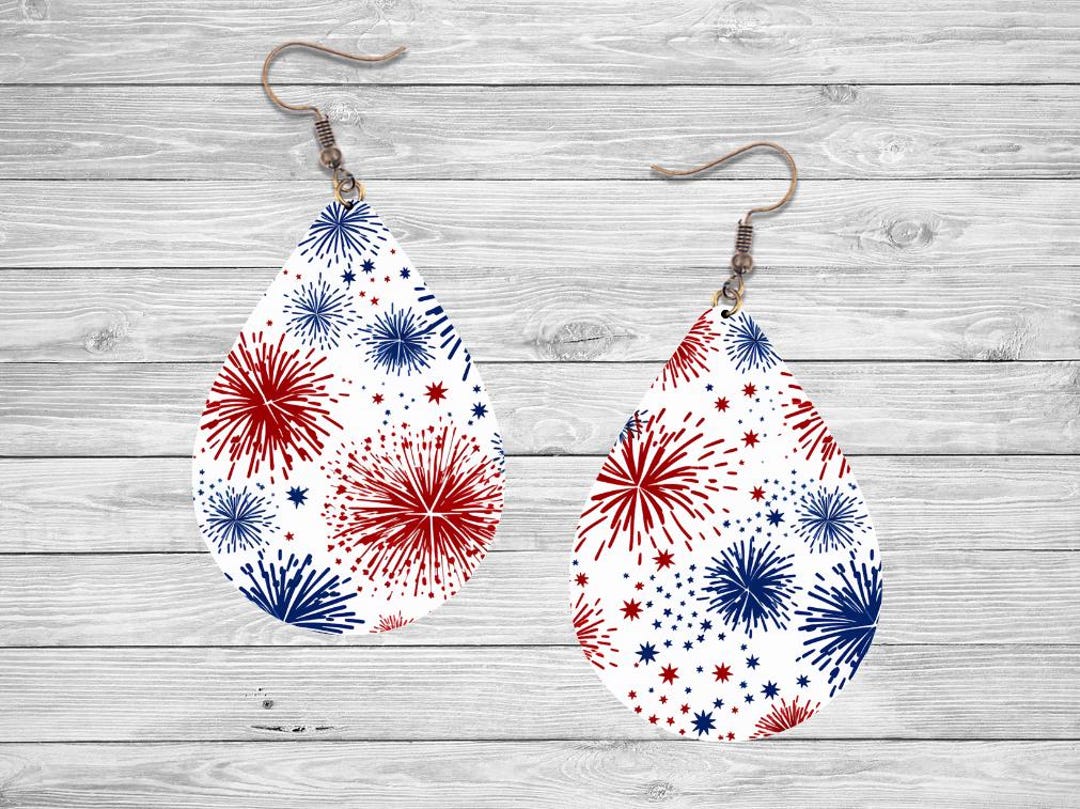 Fireworks Sublimation Transfer Print for Earrings - Fourth of July ...