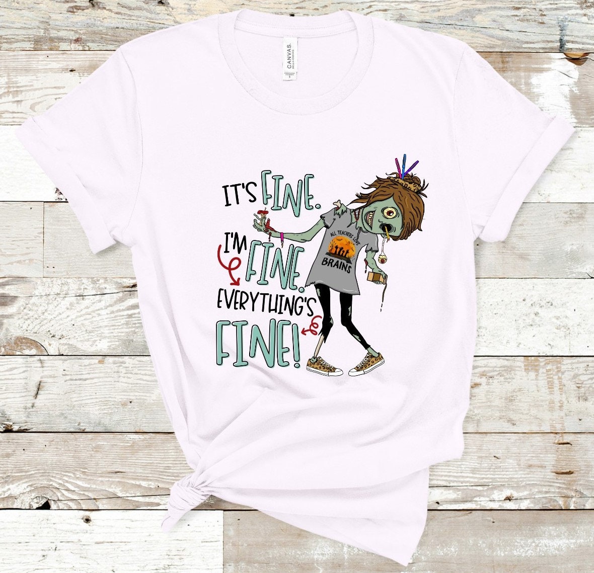 Zombie Teacher Halloween Screen Print Transfer - Make Your Own Shirt ...