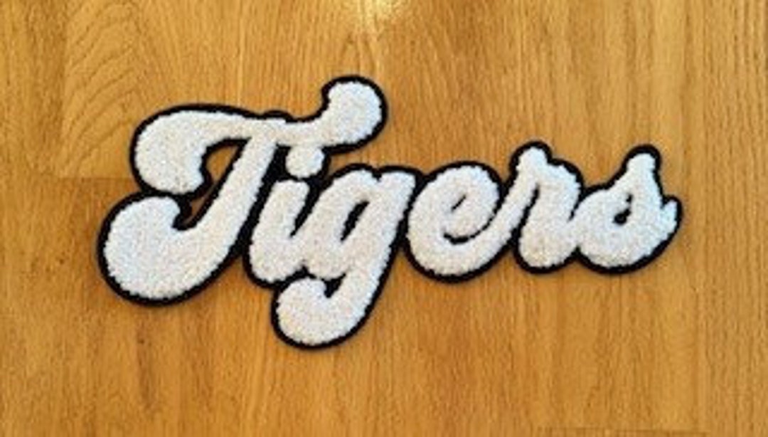 Tigers Mascot Chenille Patch - Chenille Patch With Adhesive - School ...