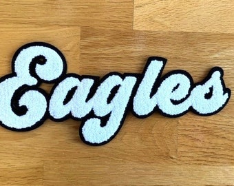 Eagles Mascot Chenille Patch - Chenille Patch With Adhesive - School Mascot Patch - Eagles ...
