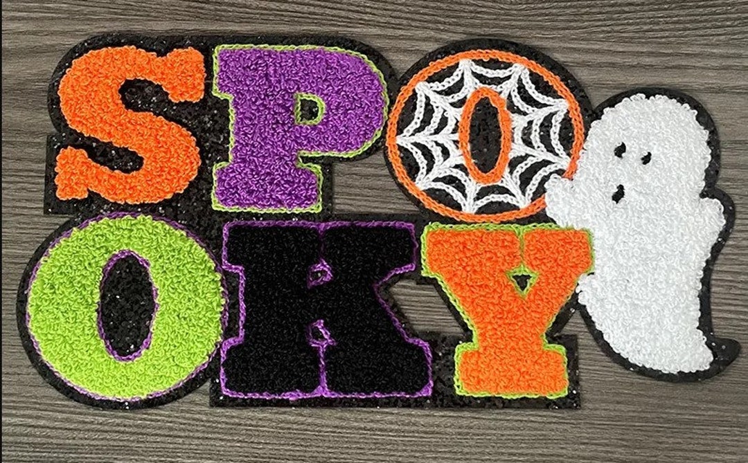 Spooky Halloween Iron on Patch - Halloween Chenille Patch - Treat Bag ...