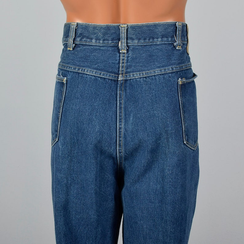 XL 1970s Mens Big Yank Workwear Jeans Dark Wash Straight Leg Light Fade ...