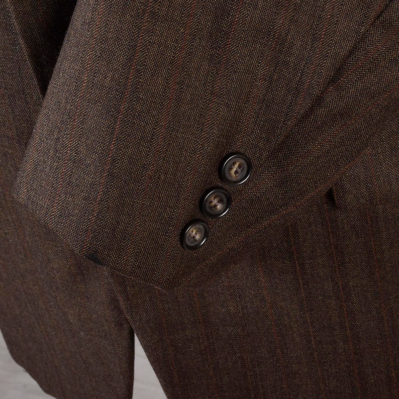Mens Vintage 70s Mod Brown Stripe Pinstripe 3 Button Jacket - Etsy